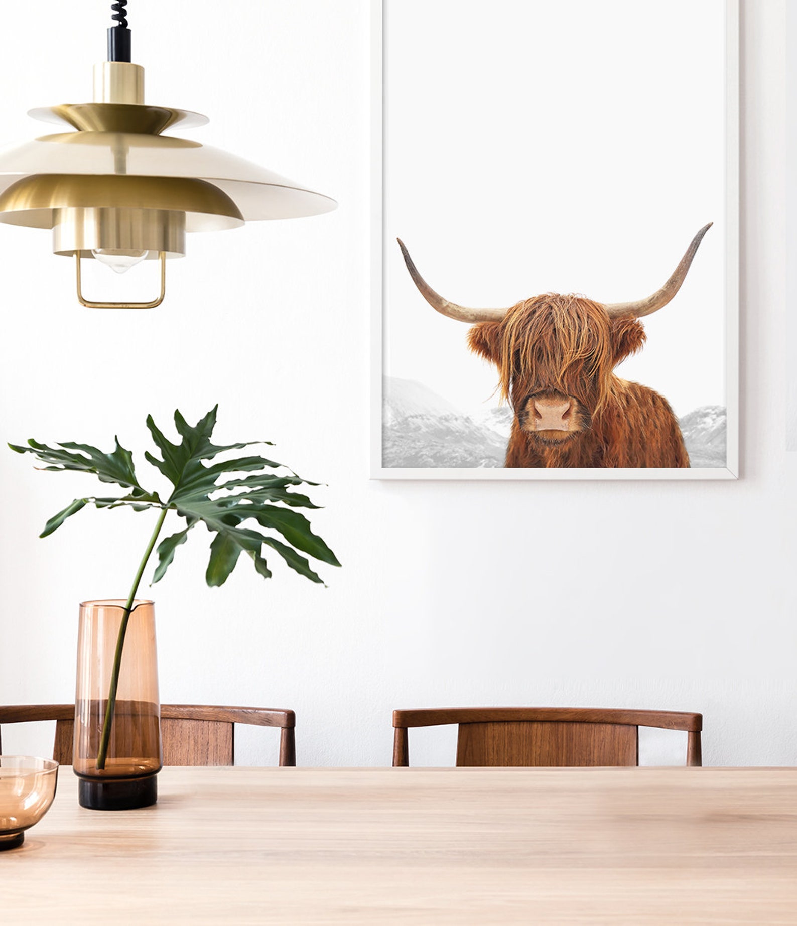Highland Cow Art Cow Print Farmhouse Wall Decor Rustic - Etsy