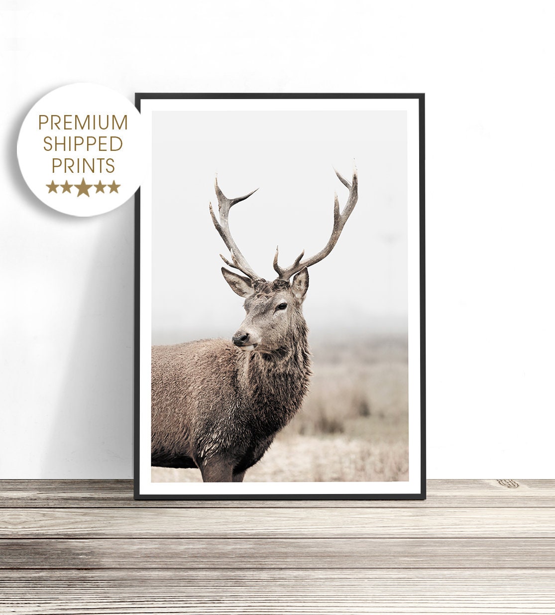 Red Deer Wall Art, Stag Print, Scandinavian Wall Art, Deer Print ...