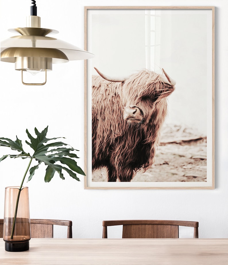 Highland Cow Print | Modern Farmhouse Wall Art | Scottish Highlander ...