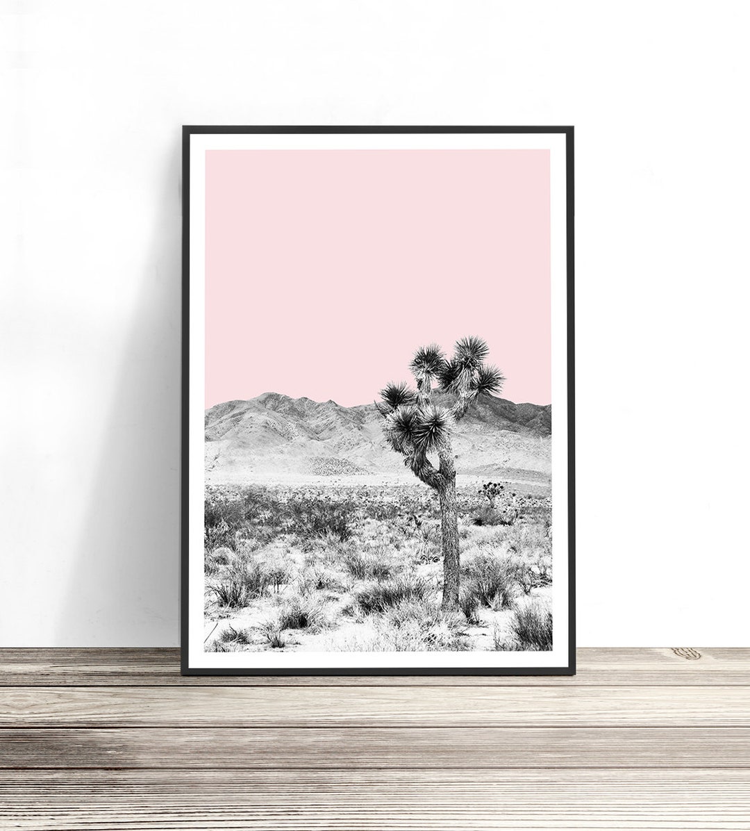 Joshua Tree Print, Desert Print, Boho Wall Art, Black and White Desert ...