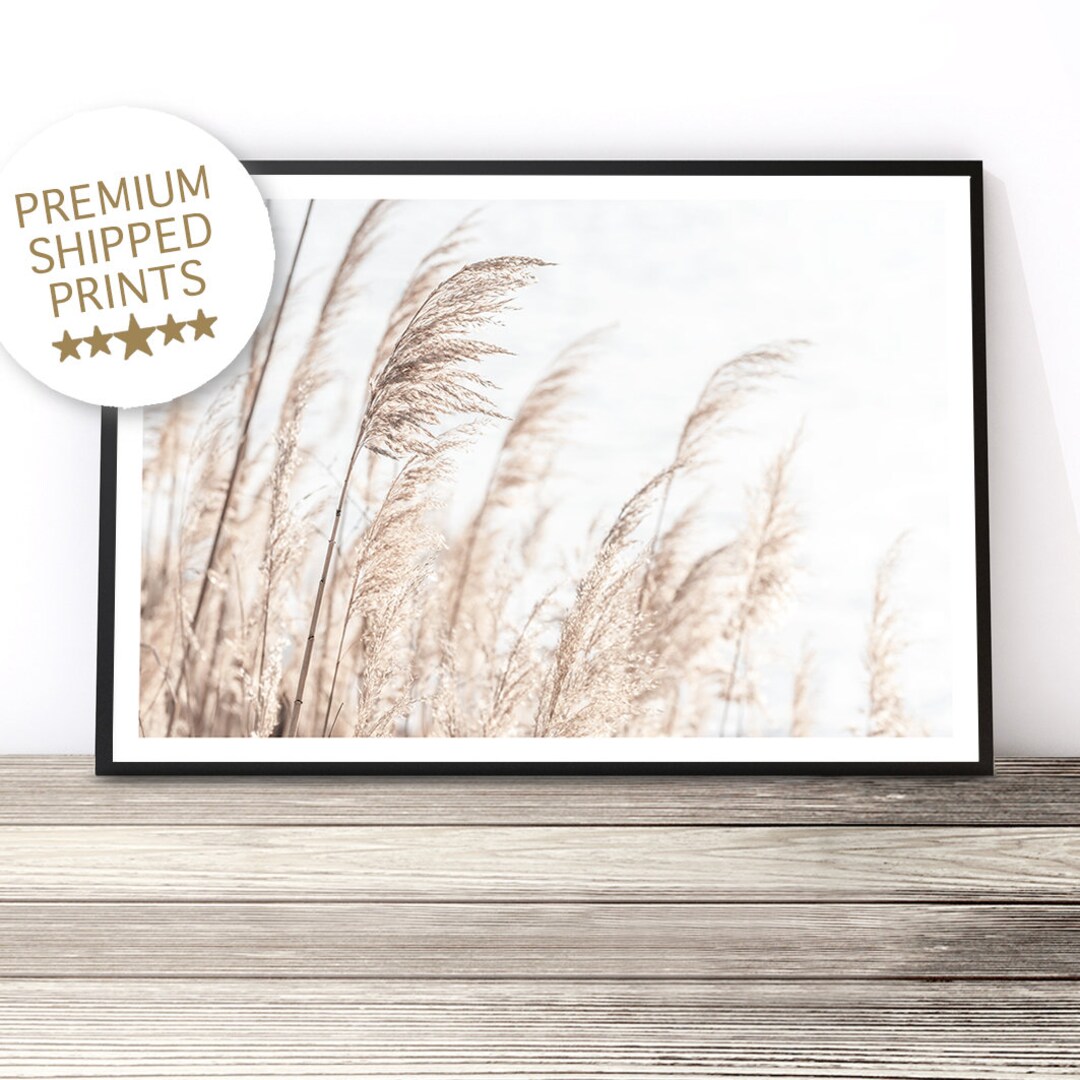Pampas Grass Print | Neutral Wall Art Boho | Calming Bedroom Wall Art ...