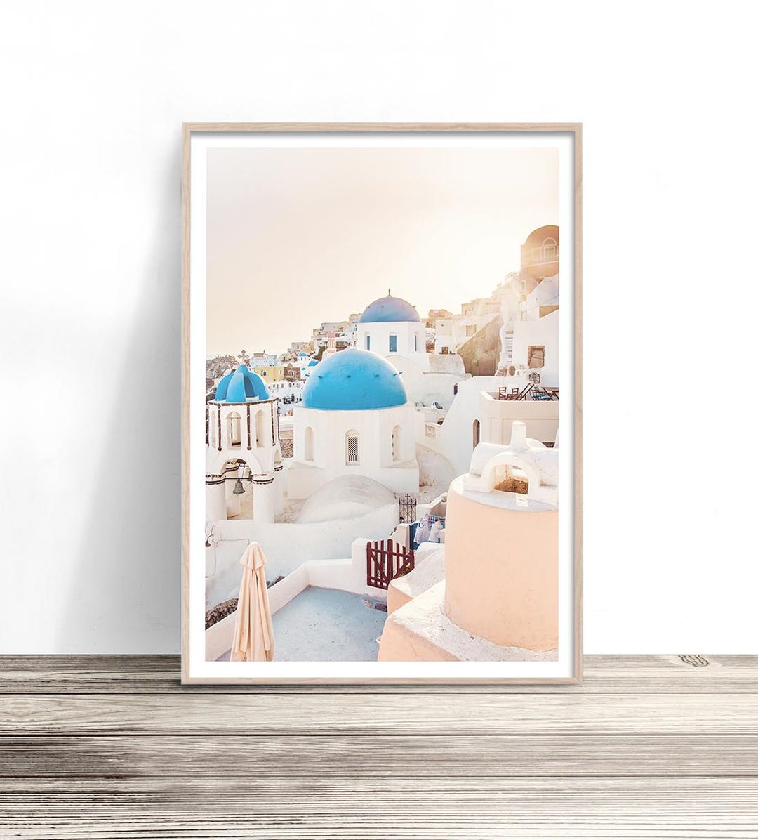 Sunset in Santorini Print | Greece Wall Art | Mediterranean Wall Decor ...
