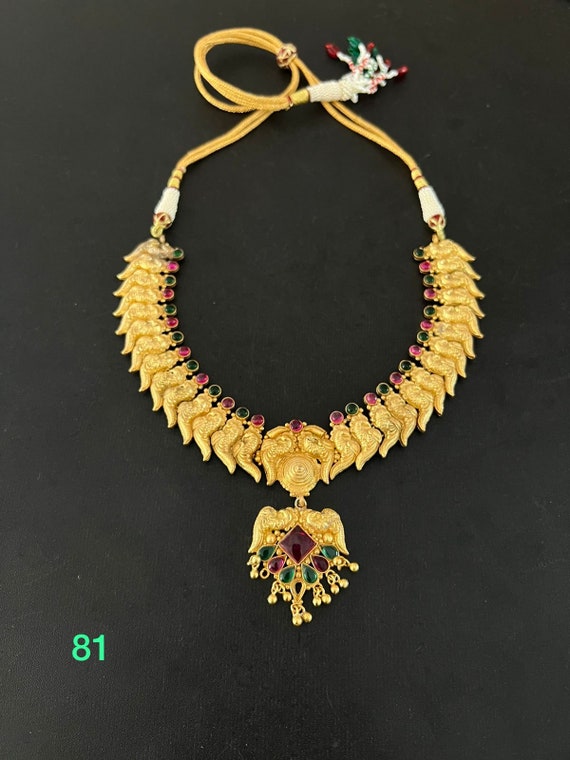 Peacock Design Necklace Gold Plated 925 Silver Necklace - Etsy