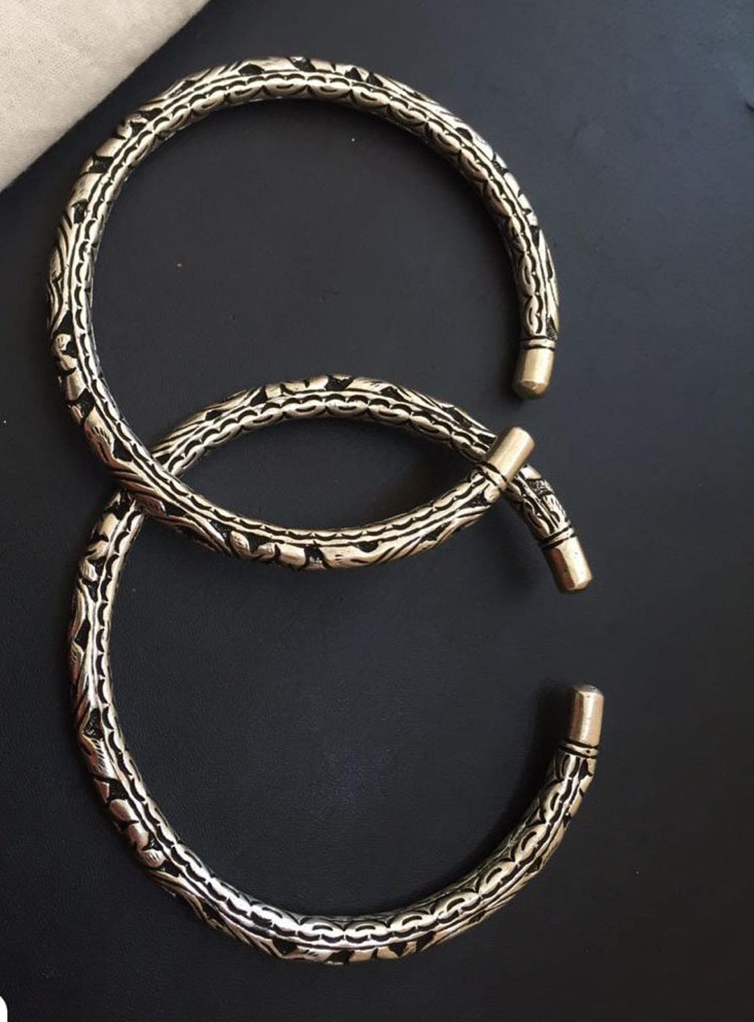 925 Solid Silver Leg Kara Handmade Antique Leg Kada , Antique Silver ...