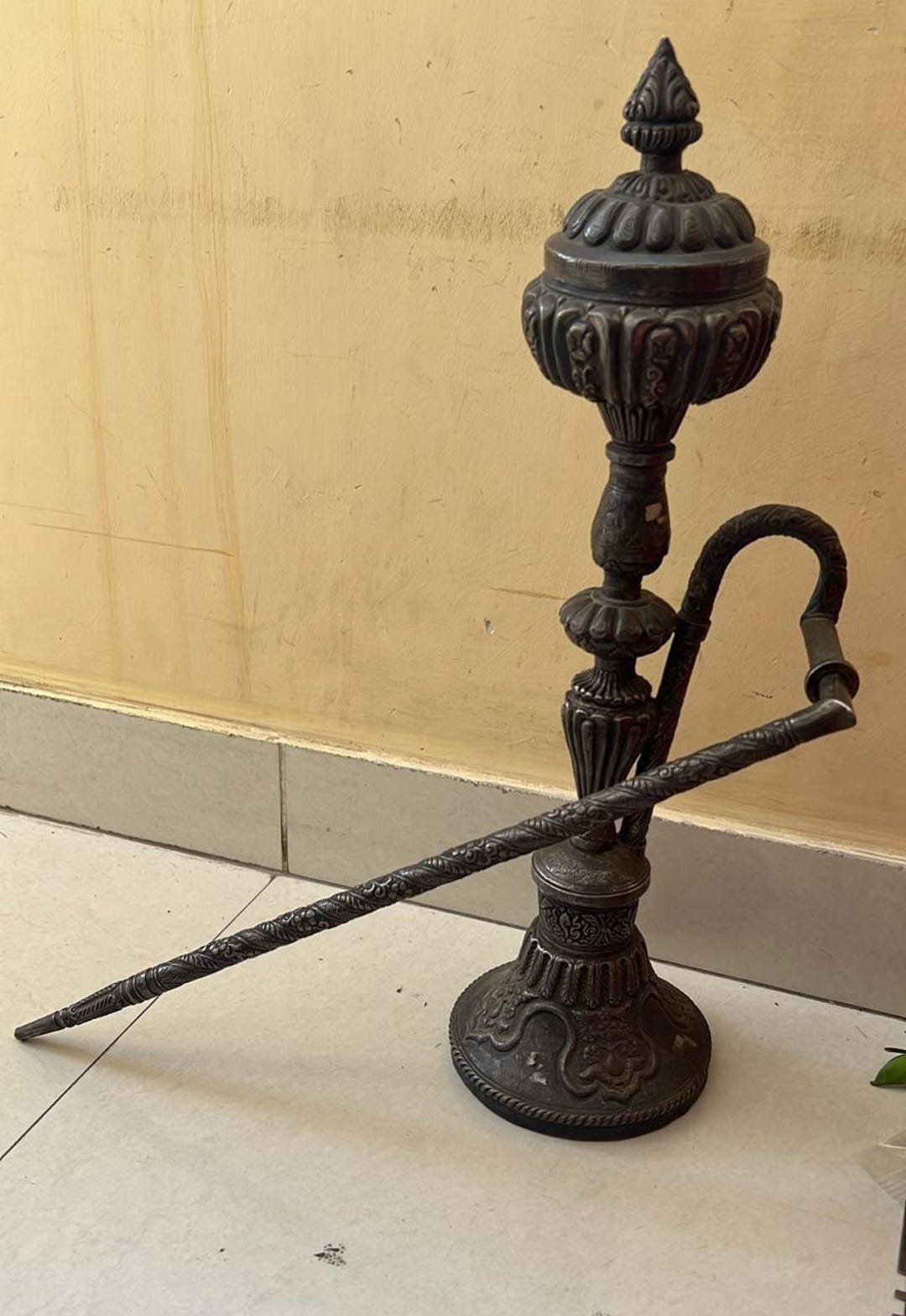 925 Solid Silver Antique Hookah | Vintage Handcrafted Hukka | Ornate ...