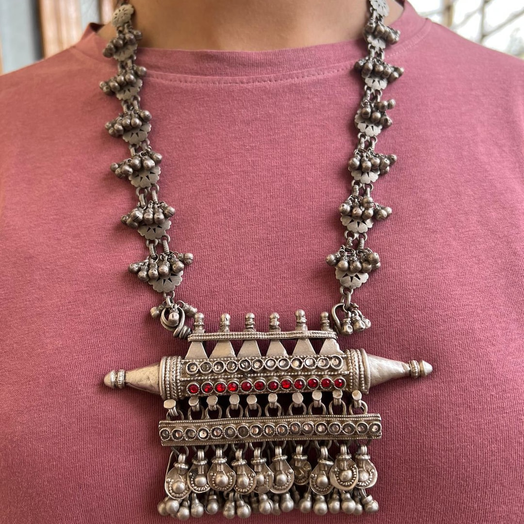 Traditional Rajasthani Necklace Jewelry , 925 Solid Silver Necklace ...