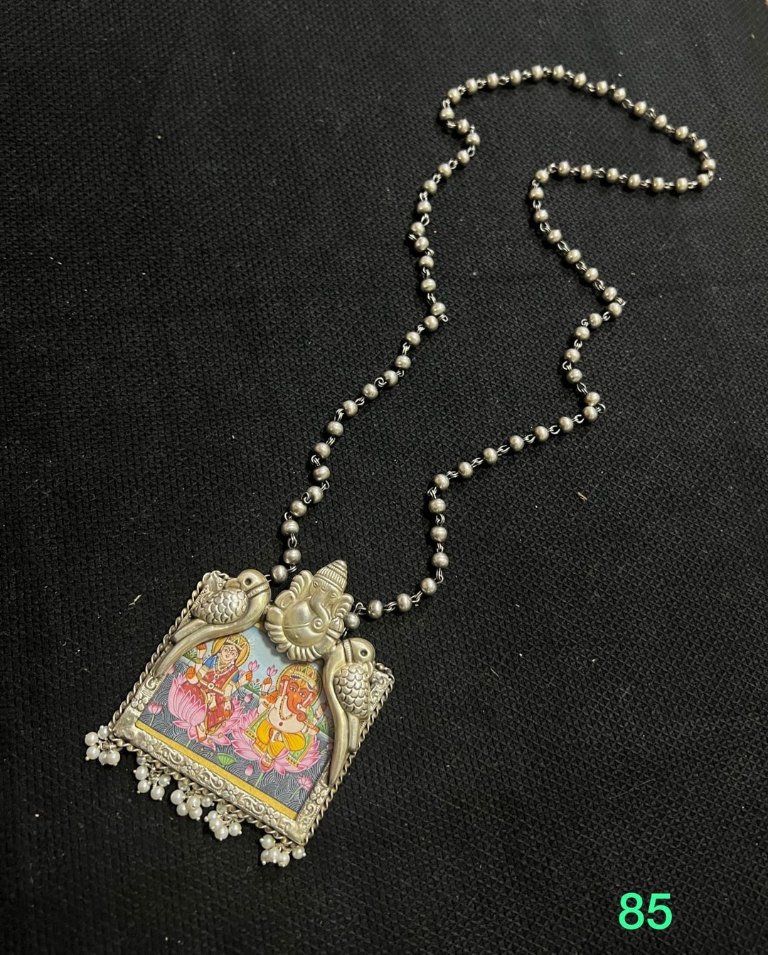 Hindu God Design 925 Sterling Silver Necklace With Earring Jewelry ...