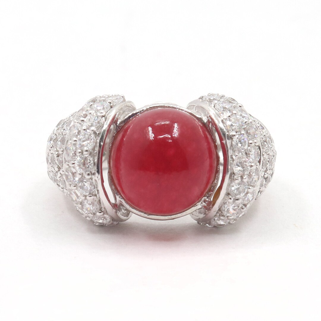 Solitaire Hydro Ruby Ring Sterling Silver Round Ruby Solitaire Ring ...