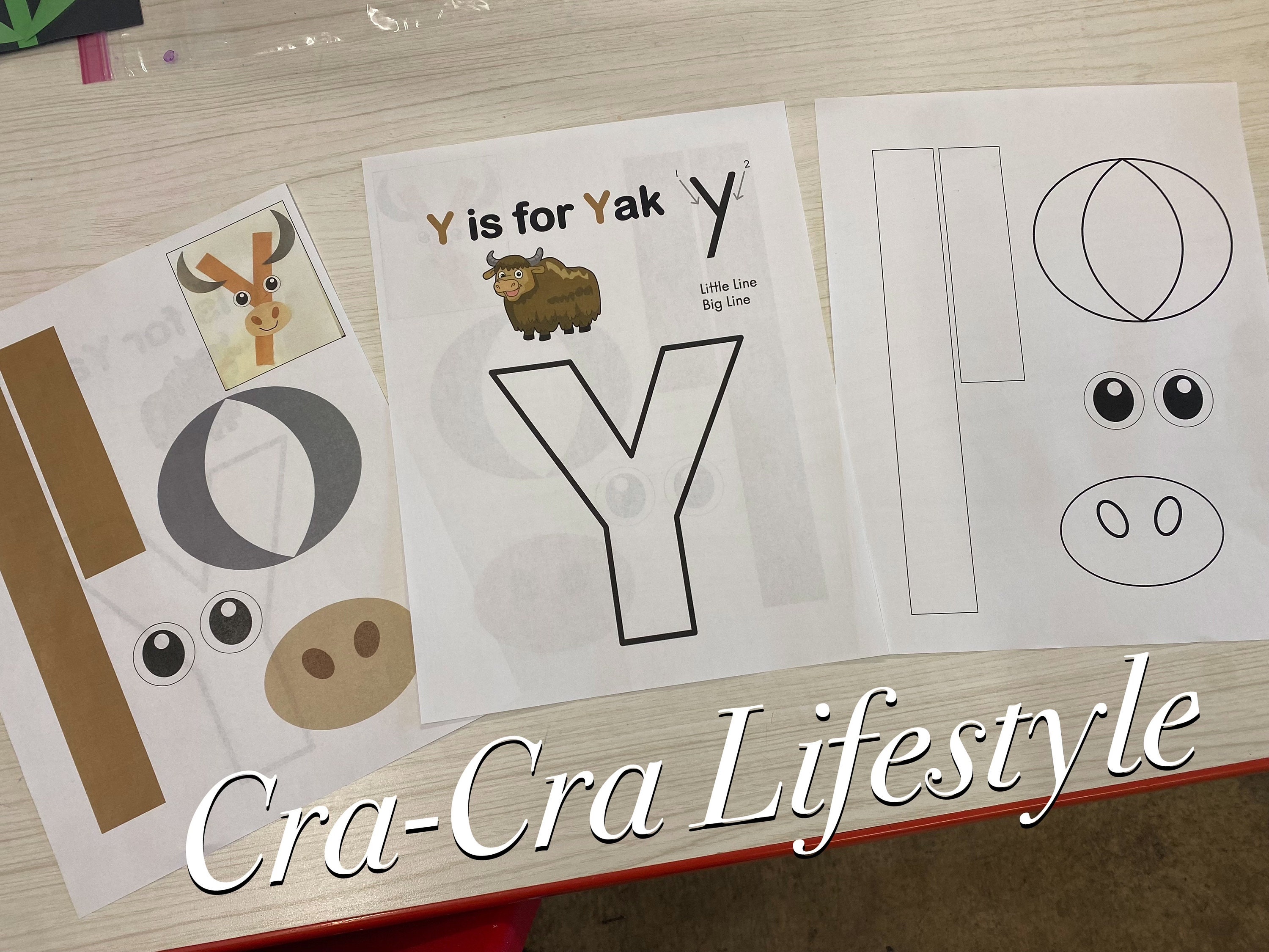 Preschool Yak Build a Yak Letter Y Cut & Paste Yak Craft Keepsake ...