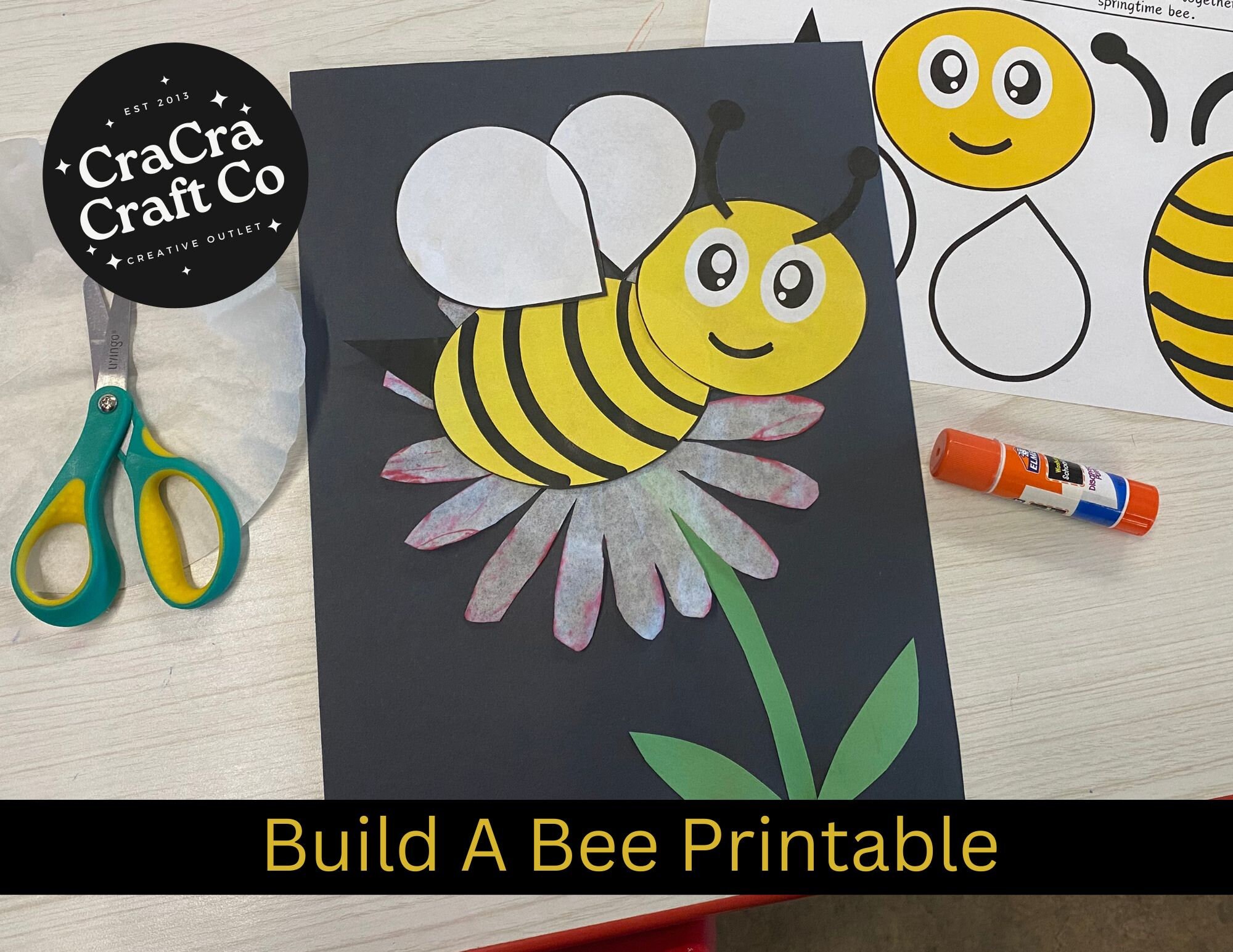 Preschool Bee Build a Bee Bumble Bee Cut & Paste Bee Craft Keepsake - Etsy