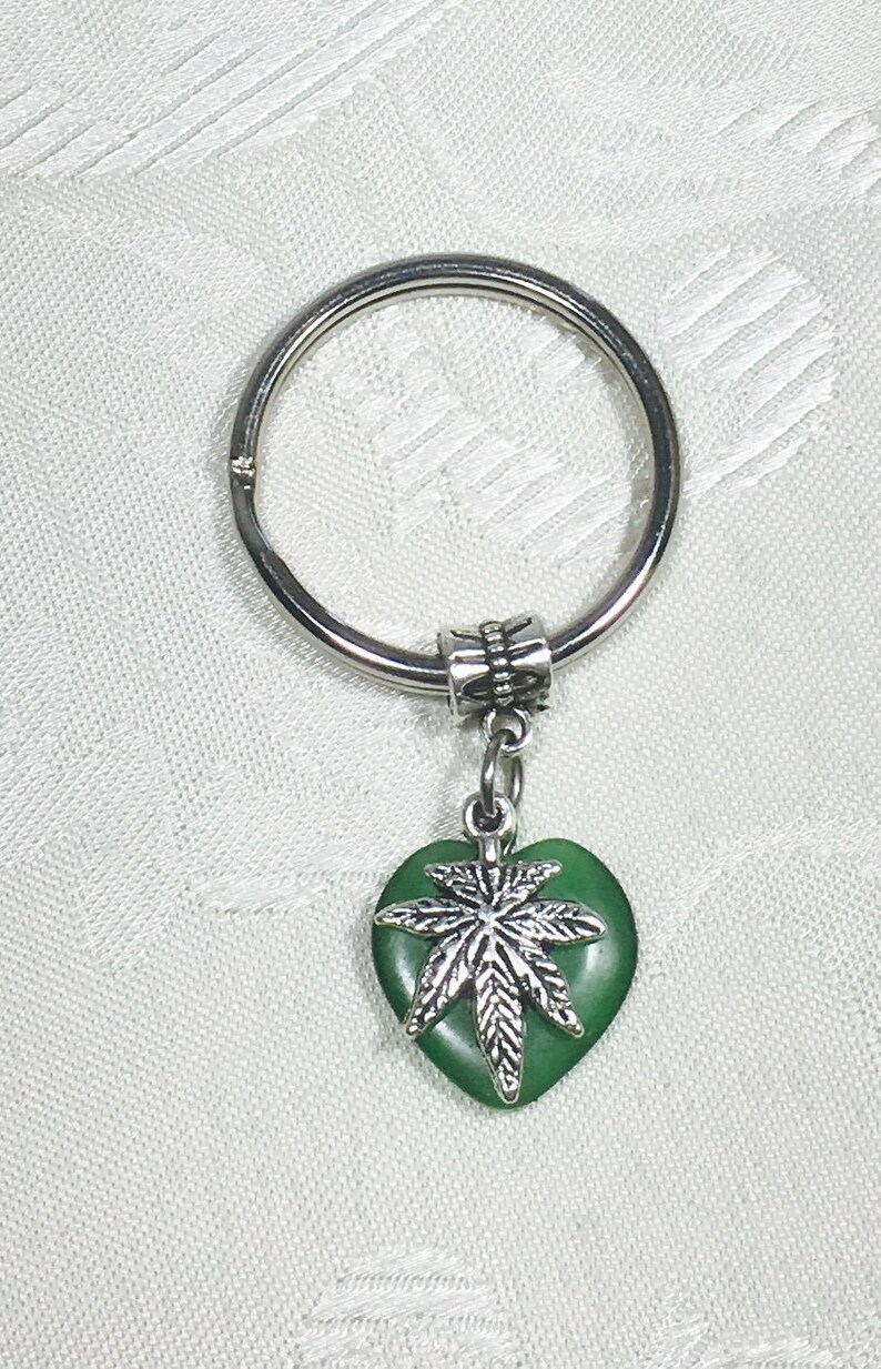 Pot Leaf Keychain Marijuana Keychain Dangling Keychain - Etsy