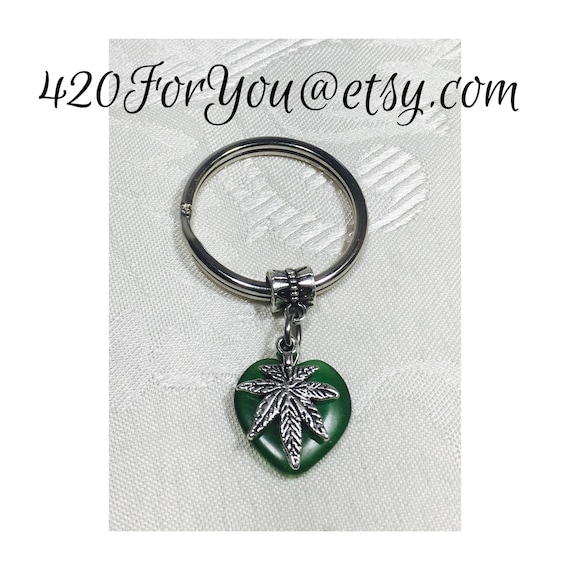 Pot leaf Keychain Marijuana Keychain Dangling Keychain | Etsy