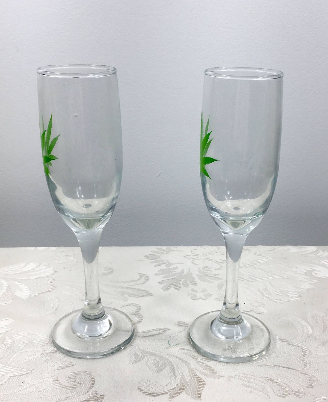 420 Wedding Wine Glasses Stoner Wine Glasses Marijuana Leaf | Etsy