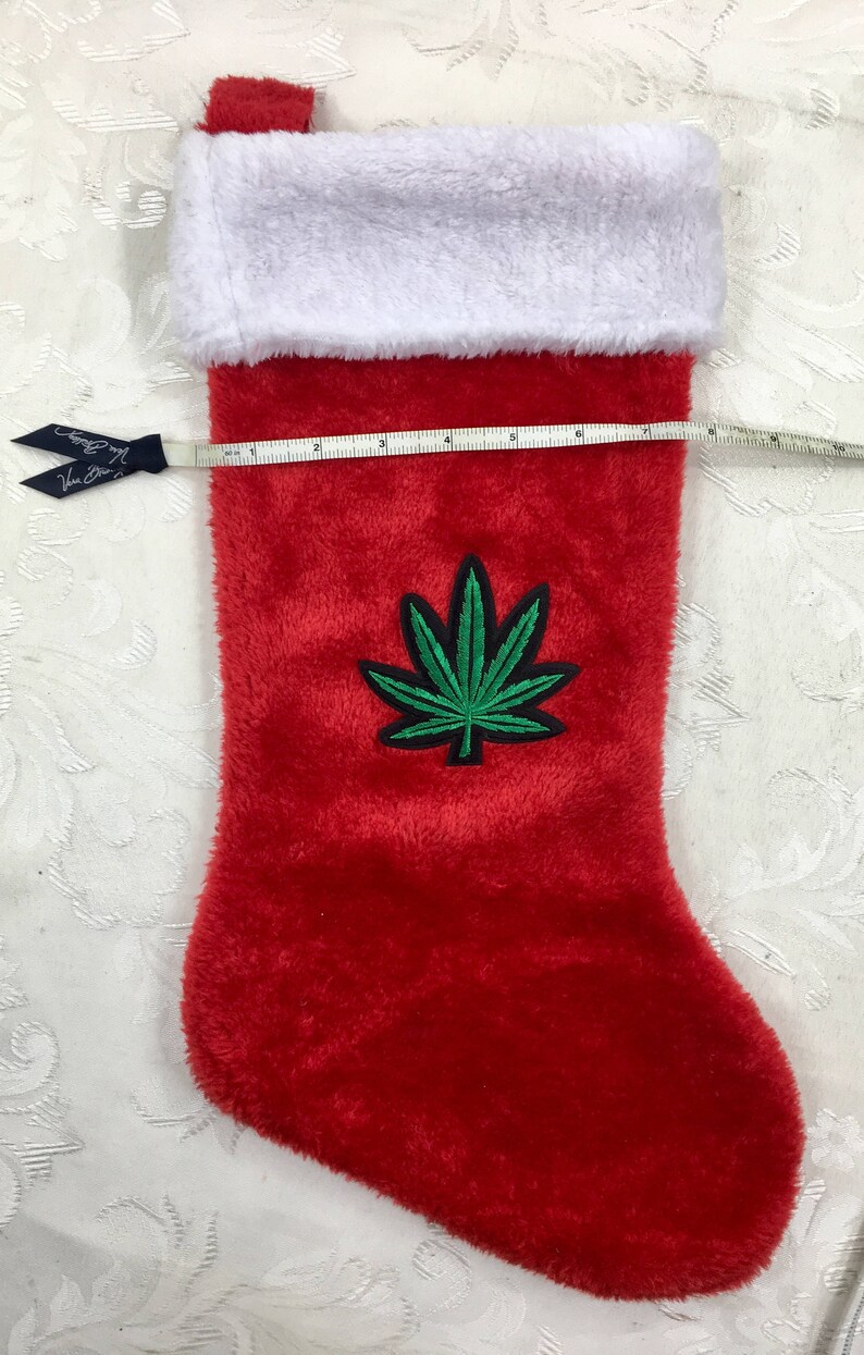 Marijuana Leaf Stocking Christmas Stocking Red and Green - Etsy Australia