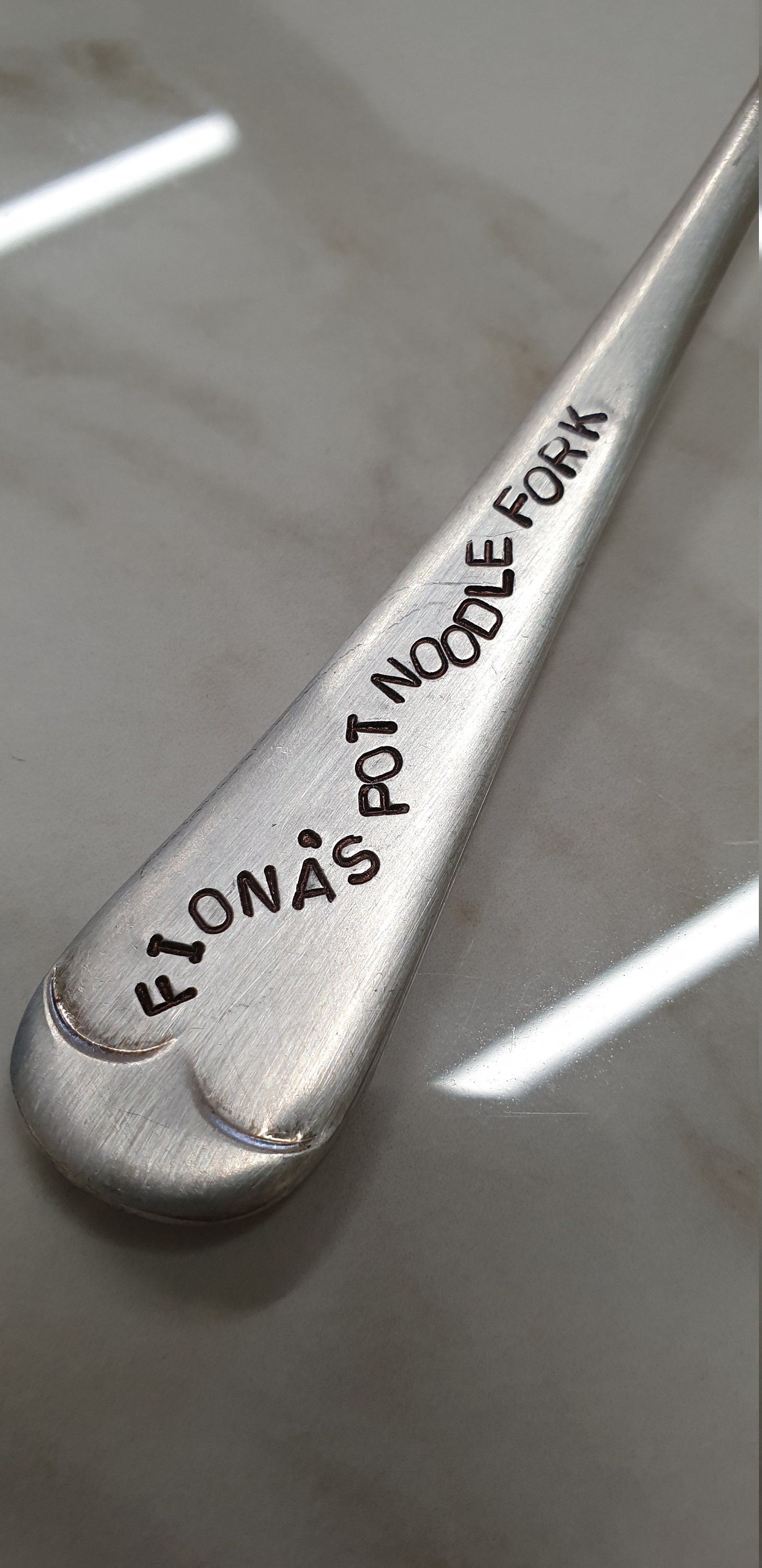 Hand Stamped Personalized Pot Noodle Fork - Etsy UK