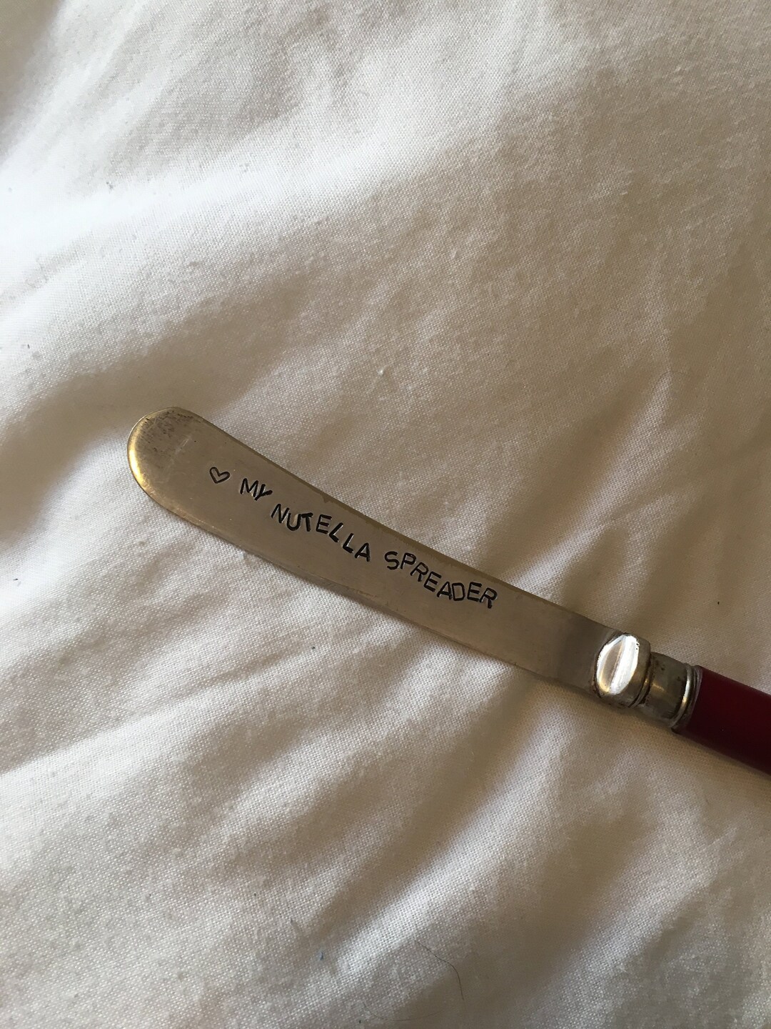 Hand Stamped Silver Plate My Nutella Spreader - Etsy