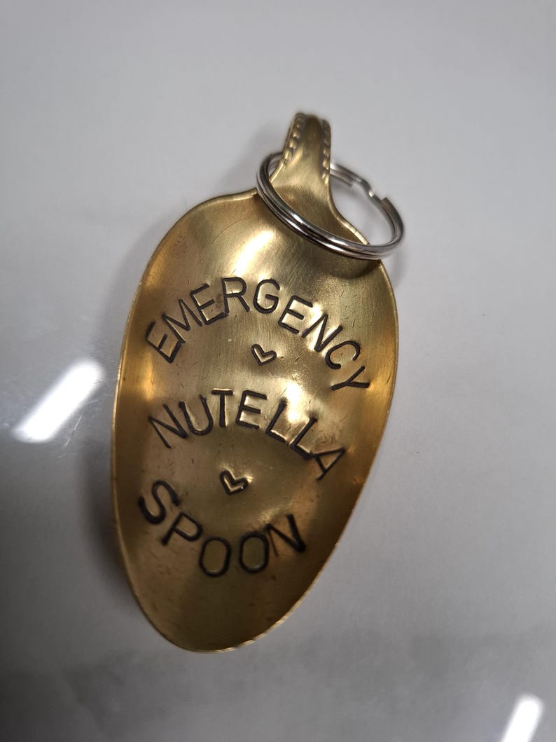 Hand Stamped Keychain Spoon Personalised Nutella Lover - Etsy