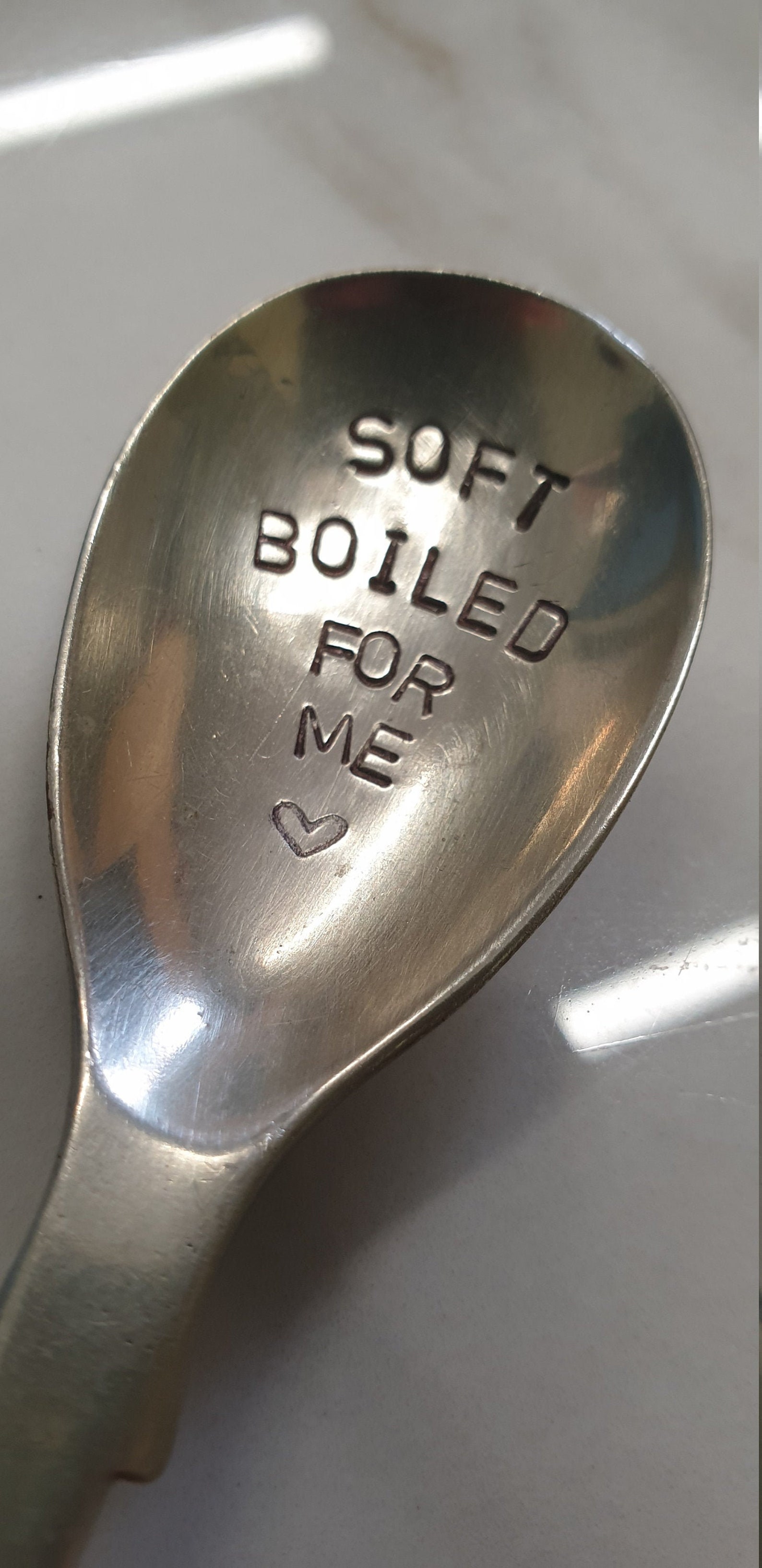 Hand Stamped Easter Egg Spoon Soft Boiled for Me - Etsy UK
