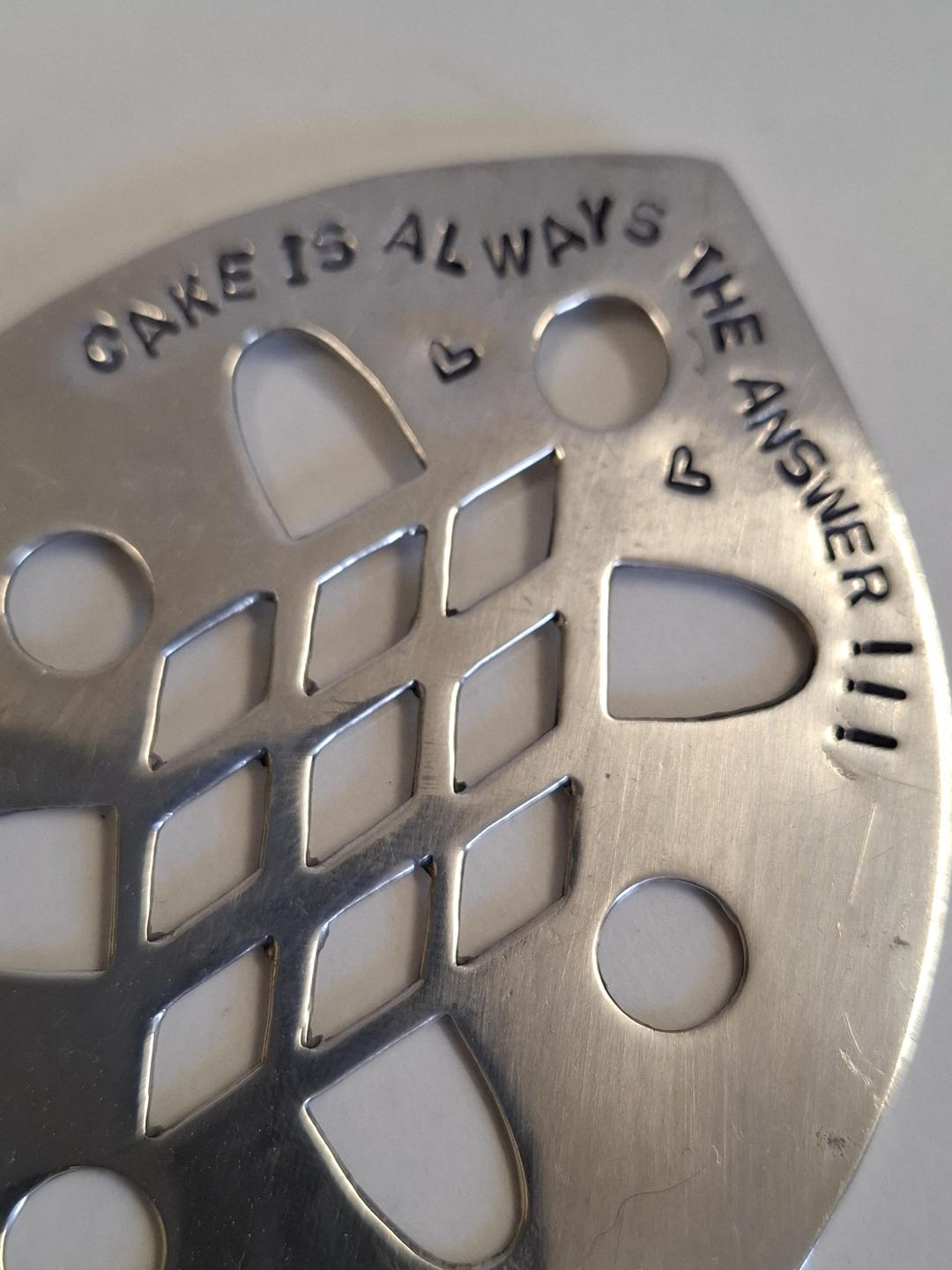 Hand Stamped Silver Plate Cake Slice Cake is the Answer - Etsy