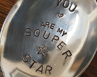 Hand Stamped Soup Spoon You Are My Souper Hero Spoon Fun - Etsy