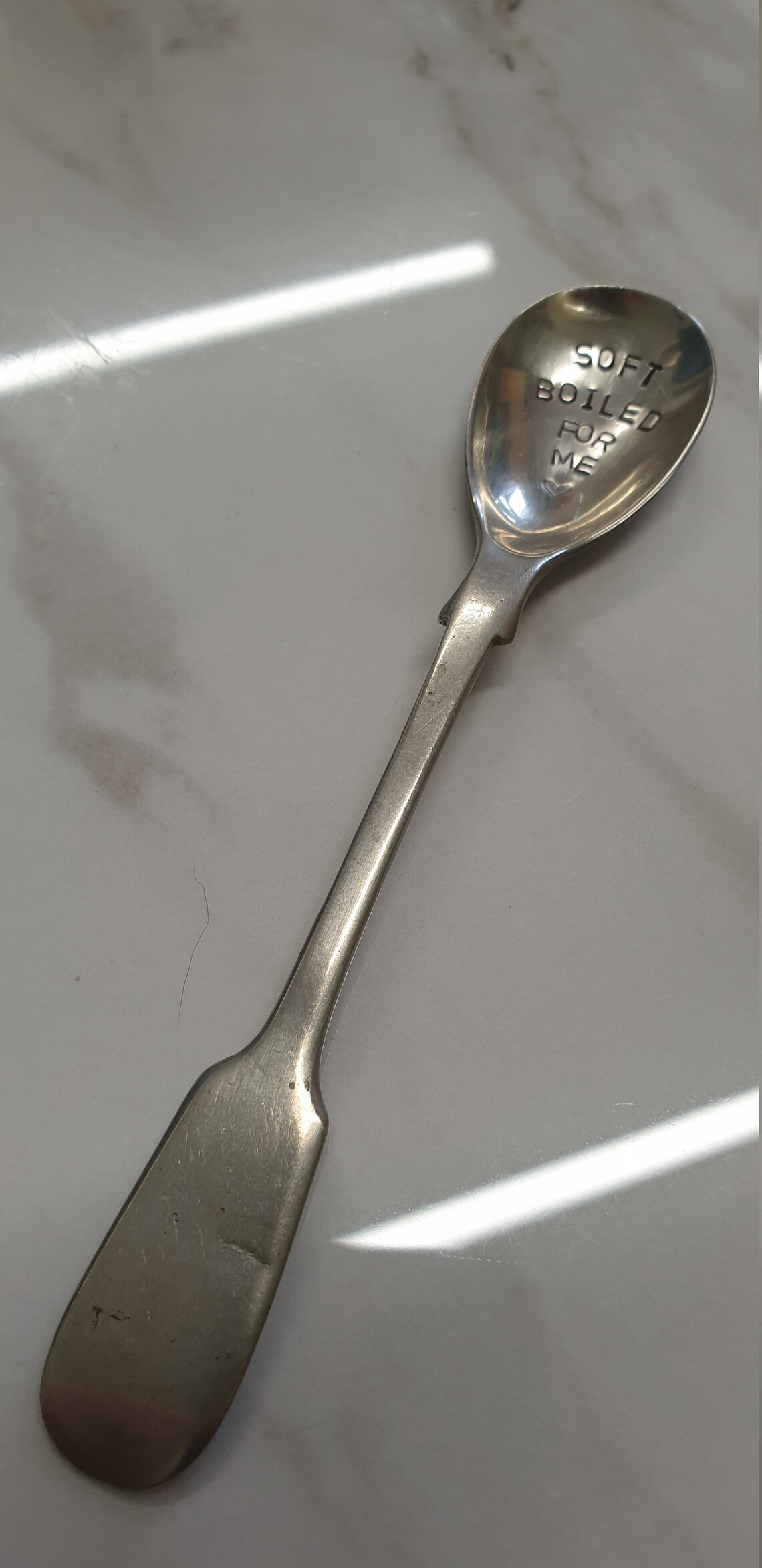 Hand Stamped Easter Egg Spoon Soft Boiled for Me - Etsy UK