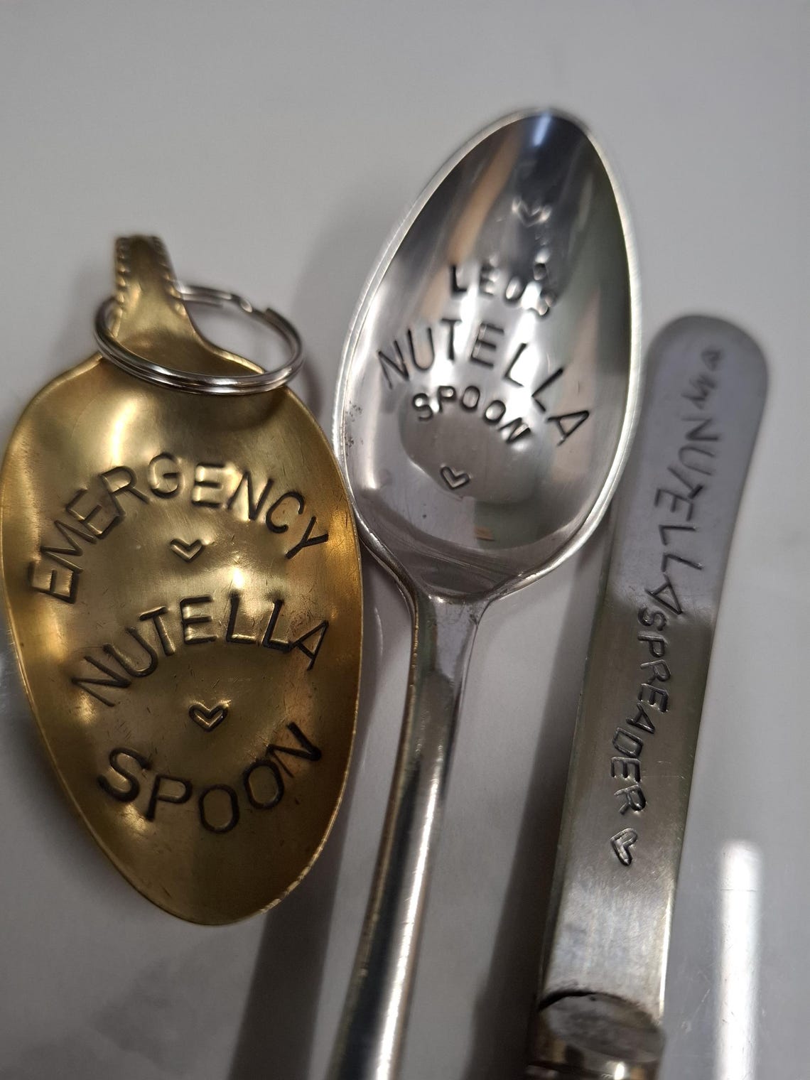 Hand Stamped Keychain Spoon Personalised Nutella Lover - Etsy