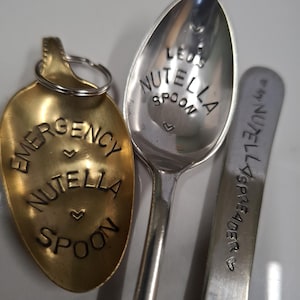 Hand Stamped Keychain Spoon Personalised Nutella Lover - Etsy
