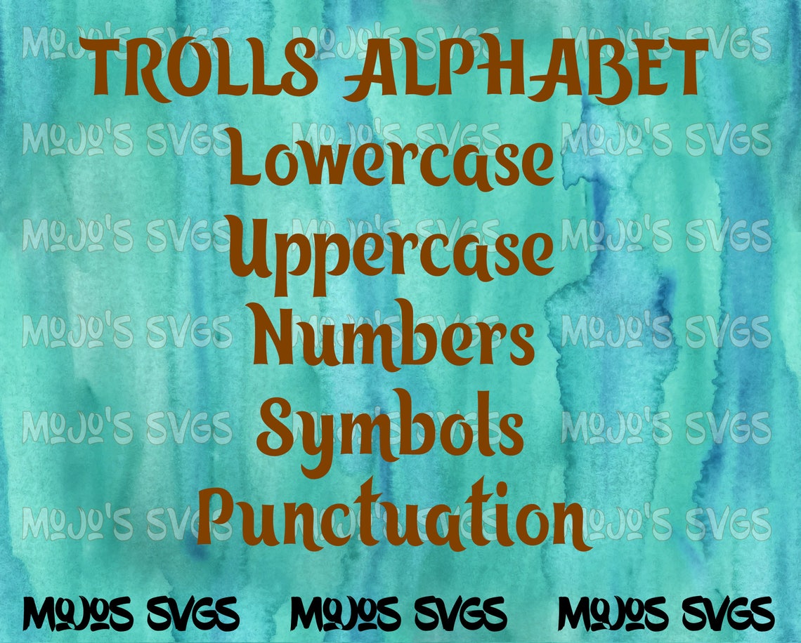 Trolls Alphabet Svg,trolls Font Svg,trolls Letters,trolls Movie Letters ...
