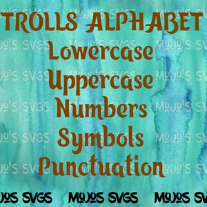 Trolls Alphabet Svg,trolls Font Svg,trolls Letters,trolls Movie Letters ...
