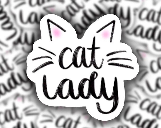 Cat Lady Vinyl Sticker Crazy Cat Lady Stickers for - Etsy