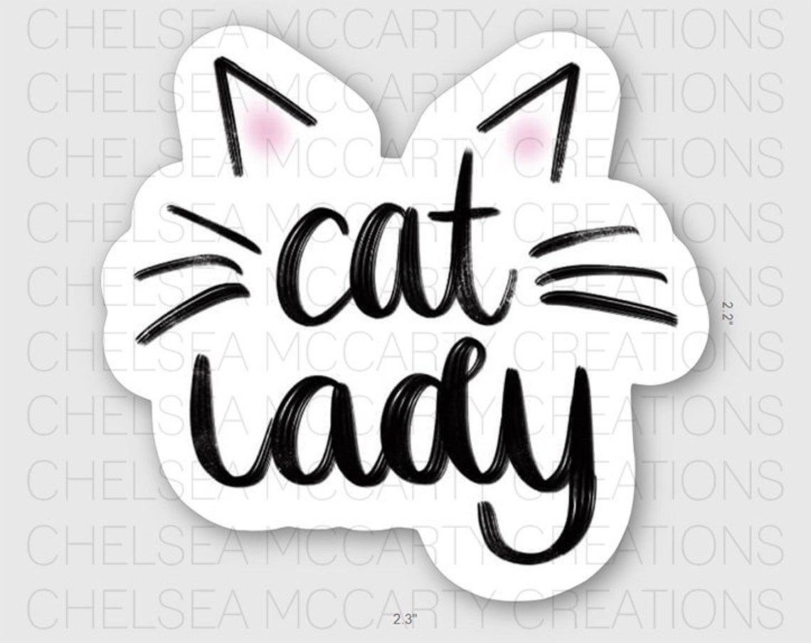 Cat Lady Vinyl Sticker Crazy Cat Lady Stickers for | Etsy