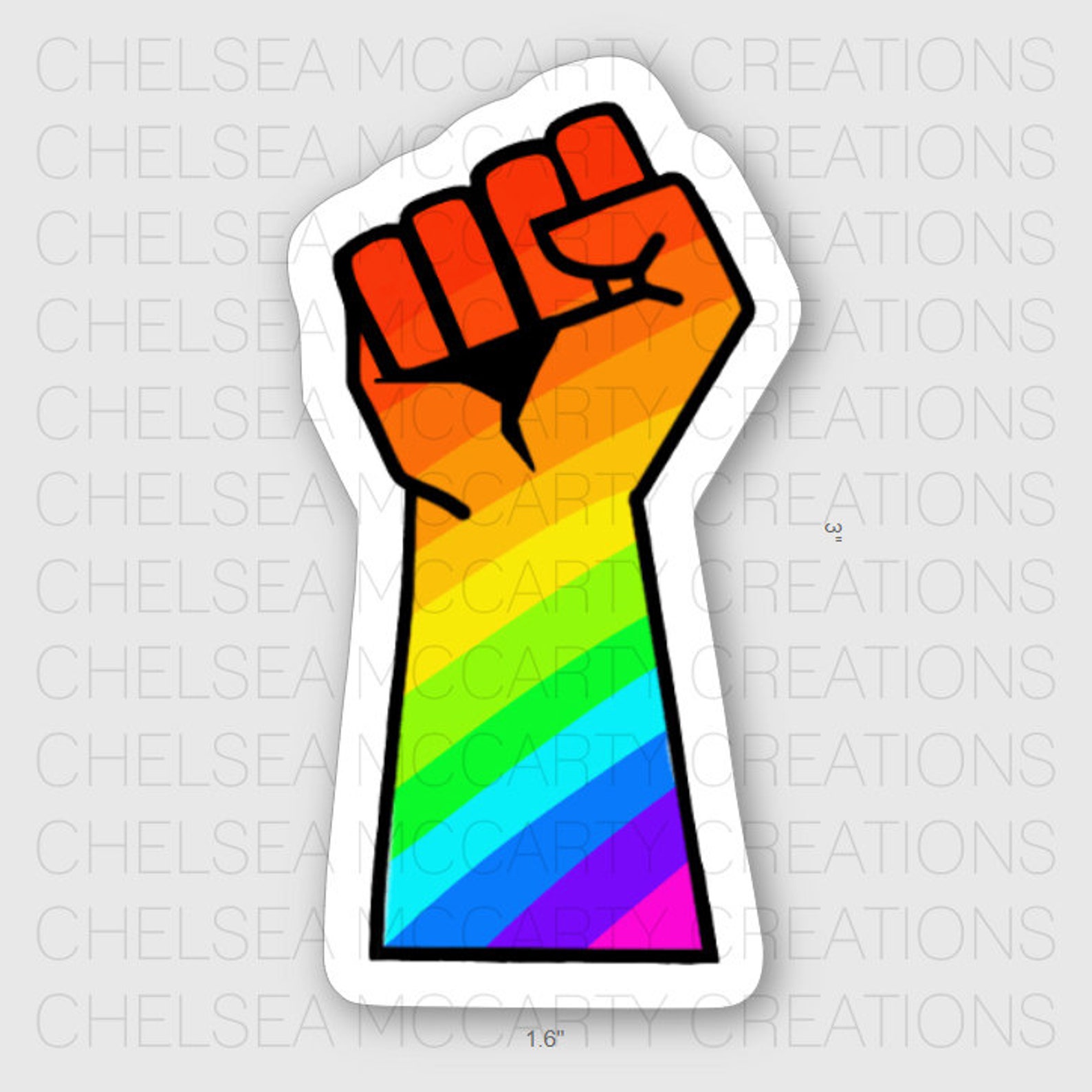 Pride Vinyl Sticker Pride Fist Rainbow Pride Fist Political - Etsy
