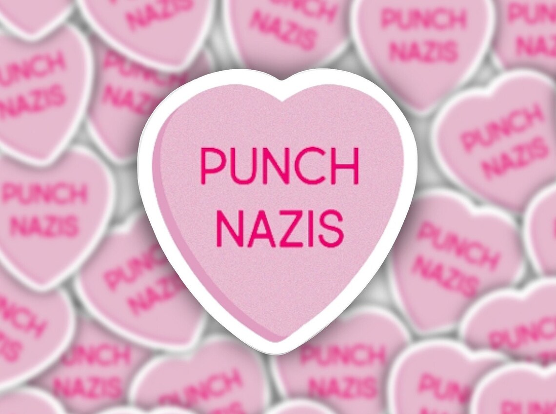 Punch Nazis Vinyl Sticker Political Stickers Feminist - Etsy