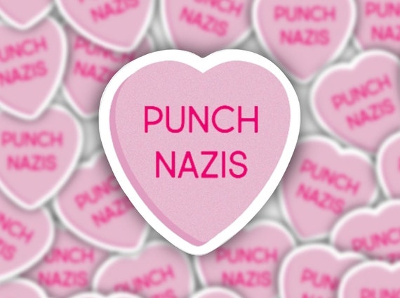 Punch Nazis Vinyl Sticker Political Stickers Feminist - Etsy