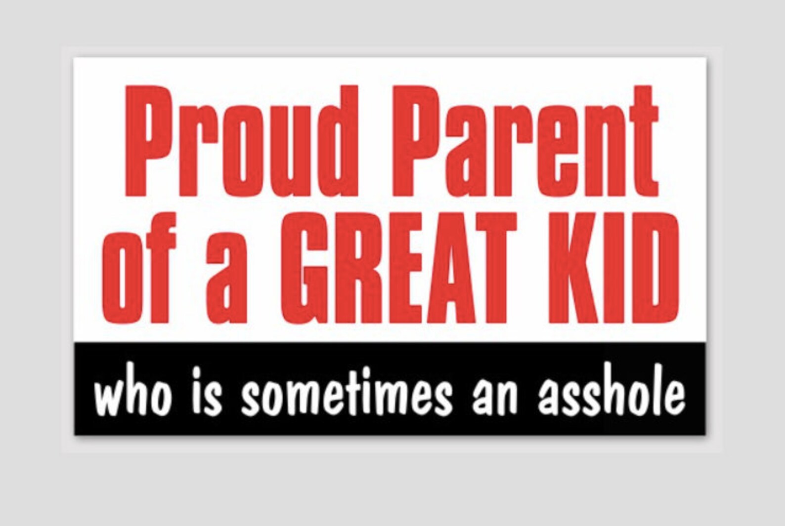 Proud Parent Funny Bumper Sticker | Etsy
