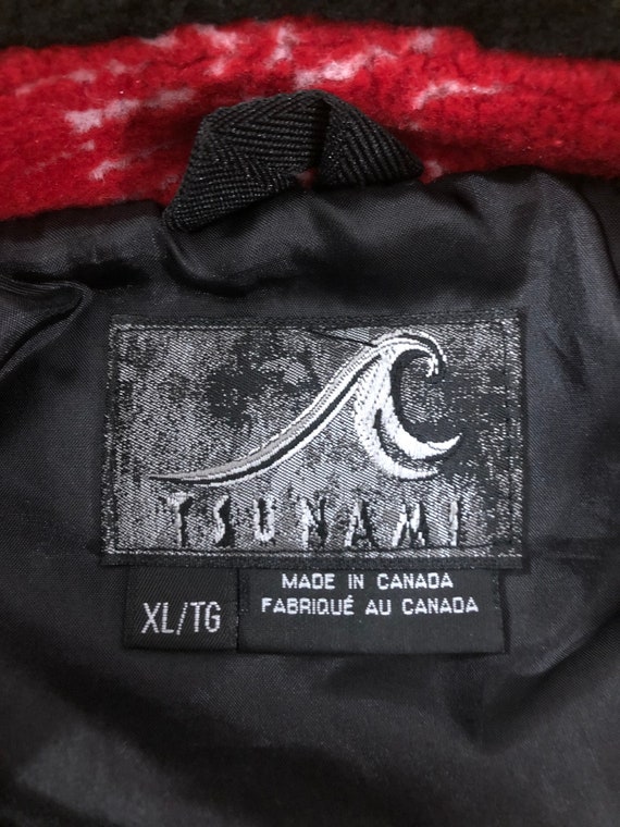 VTG 90s Snowflake Print Fleece Jacket Collared Drawst… - Gem