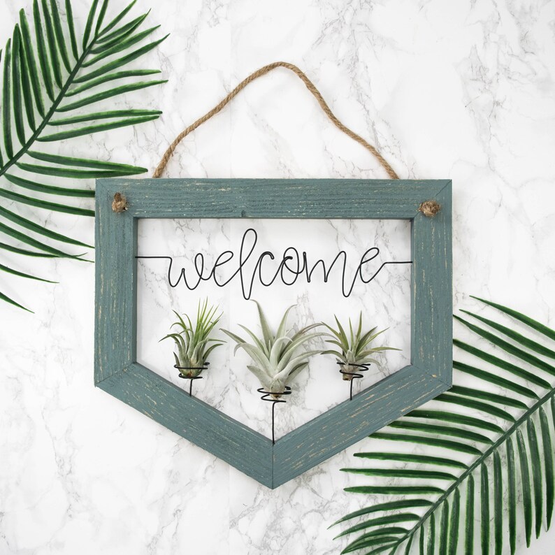 Welcome Planter Sign Modern Wall Planter Farmhouse Wall - Etsy