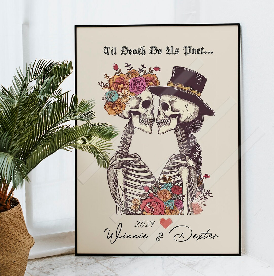 CUSTOM Romantic Gothic Print - Til Death Do Us Part - Personalized ...