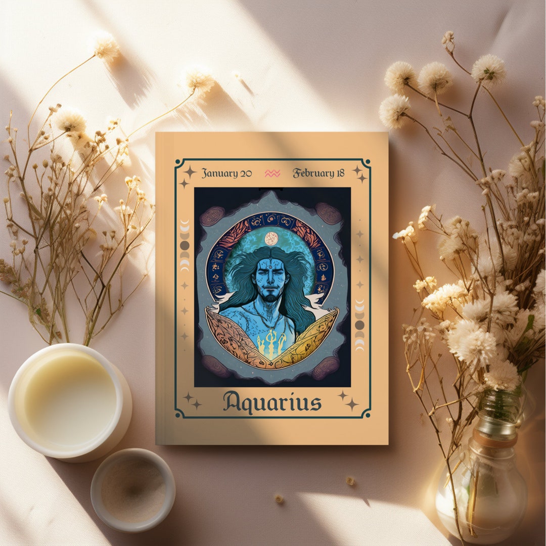 Aquarius Zodiac Sign Hard Cover Journal A Personalized Celestial Gift ...