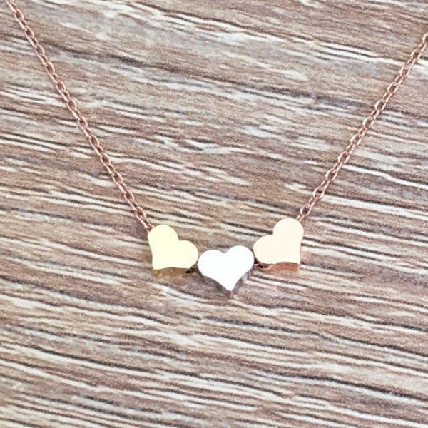 Triple Heart Pendant - Etsy
