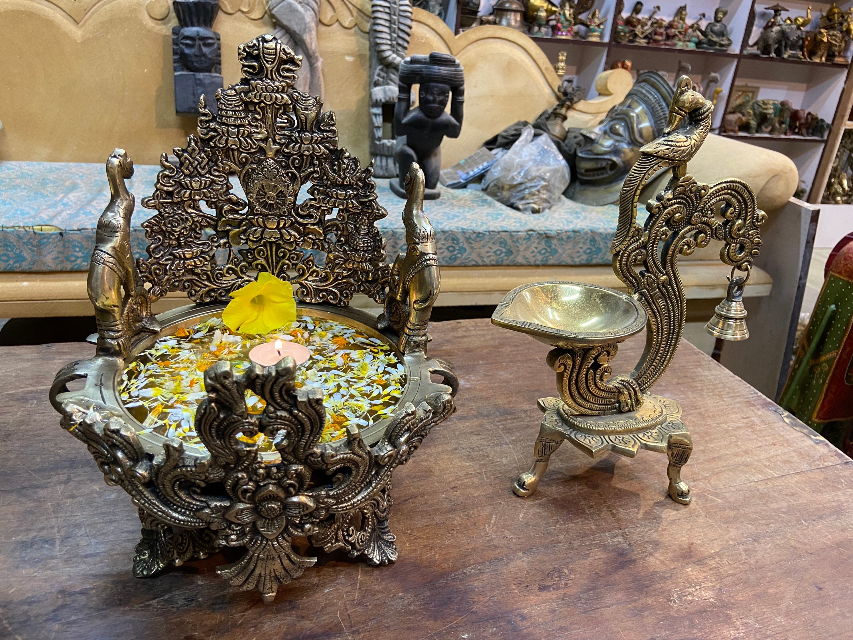 Urli brass urli urli decor flower urli home decor urli lamp | Etsy