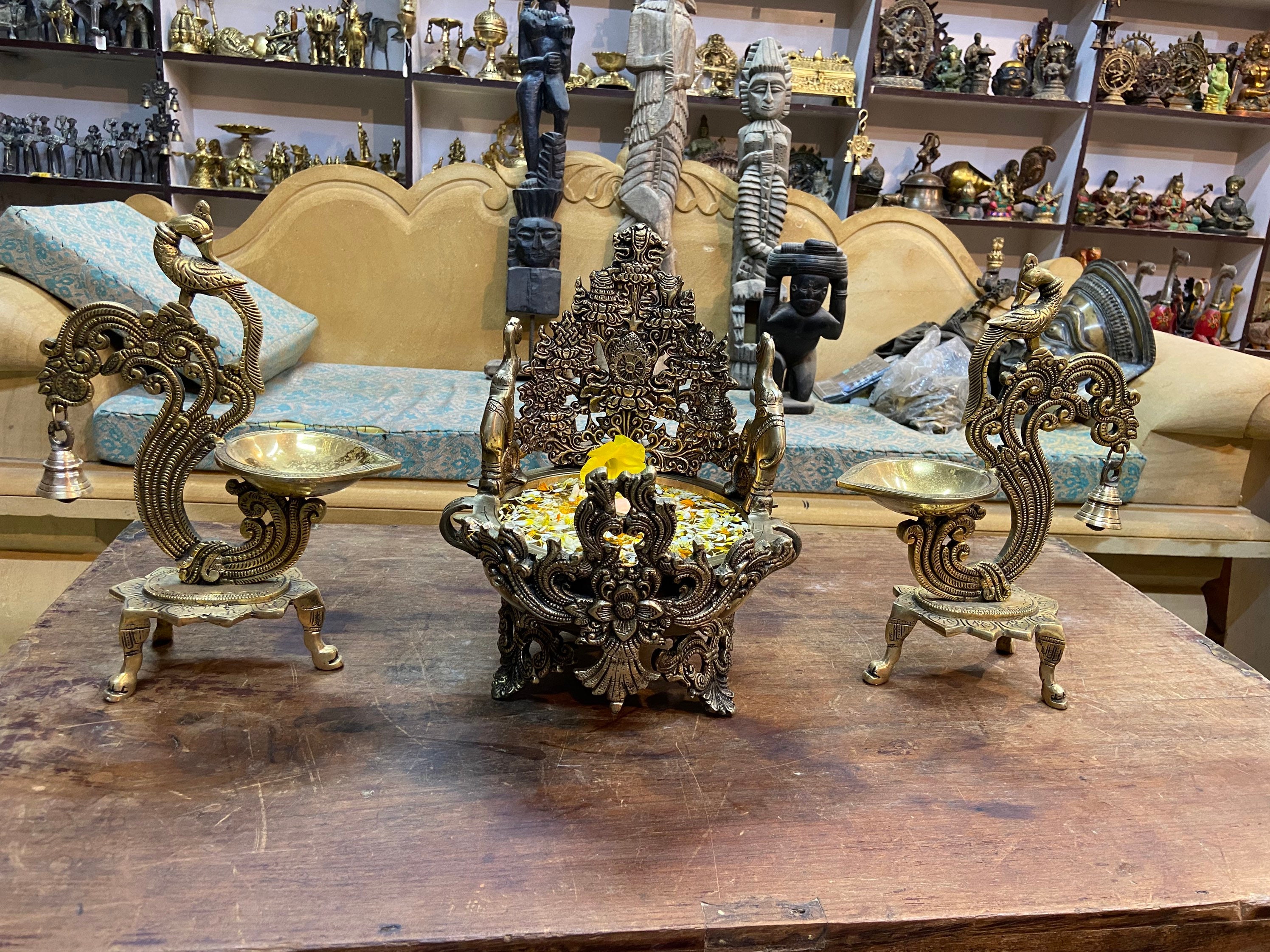 Urli brass urli urli decor flower urli home decor urli lamp | Etsy