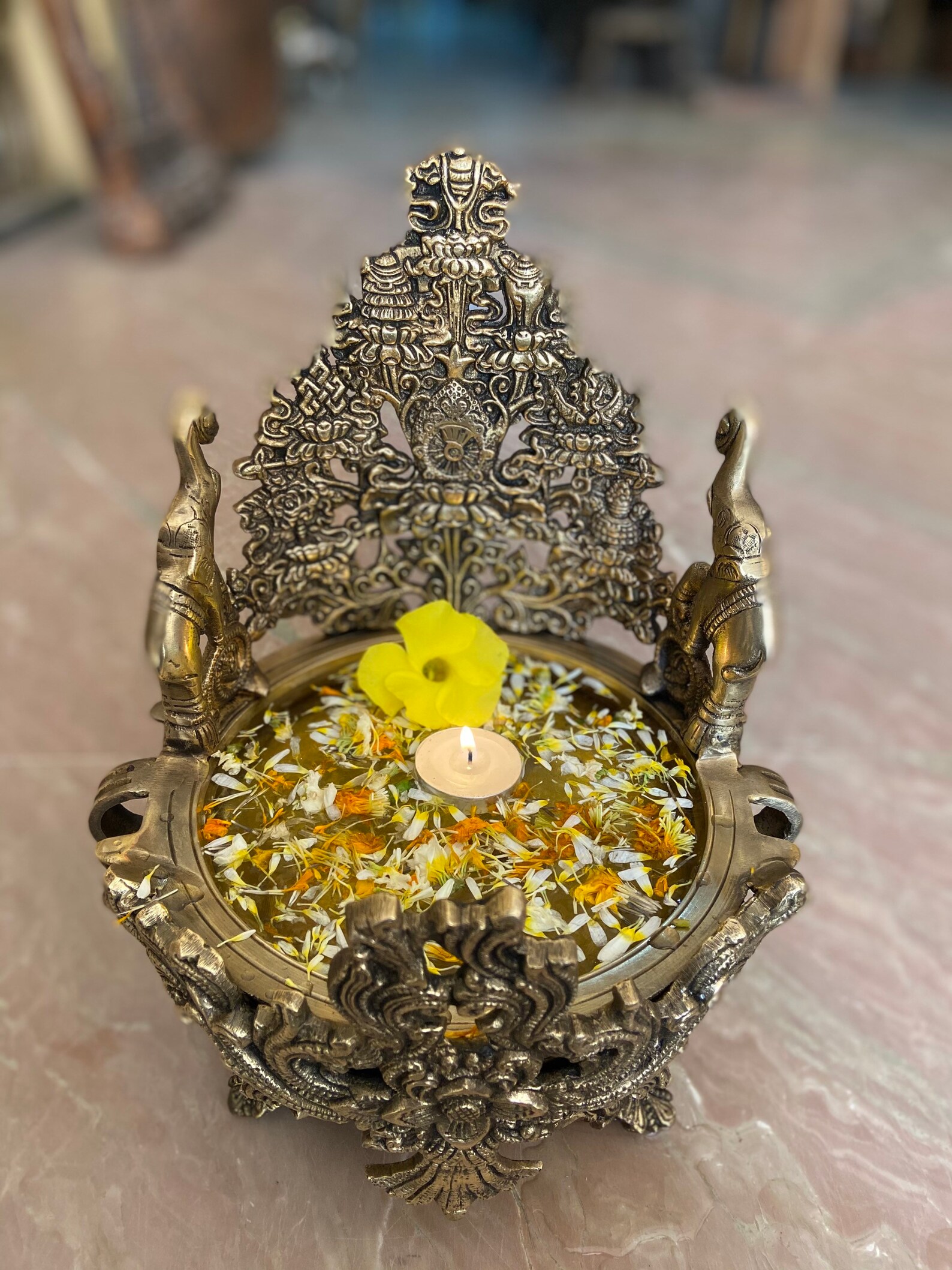 Urli brass urli urli decor flower urli home decor urli lamp | Etsy