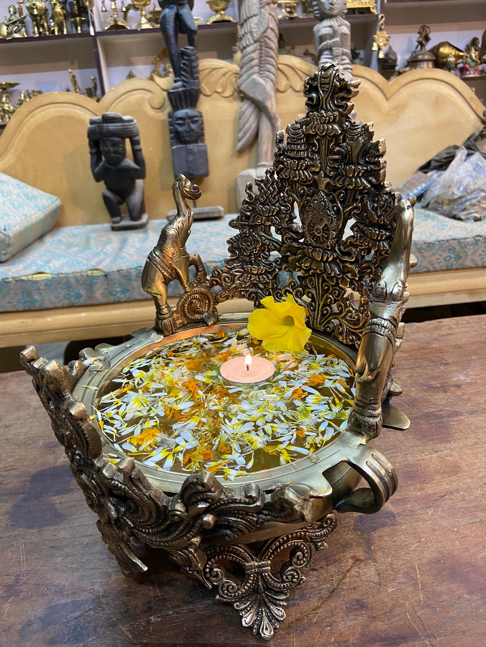 Urli brass urli urli decor flower urli home decor urli lamp | Etsy