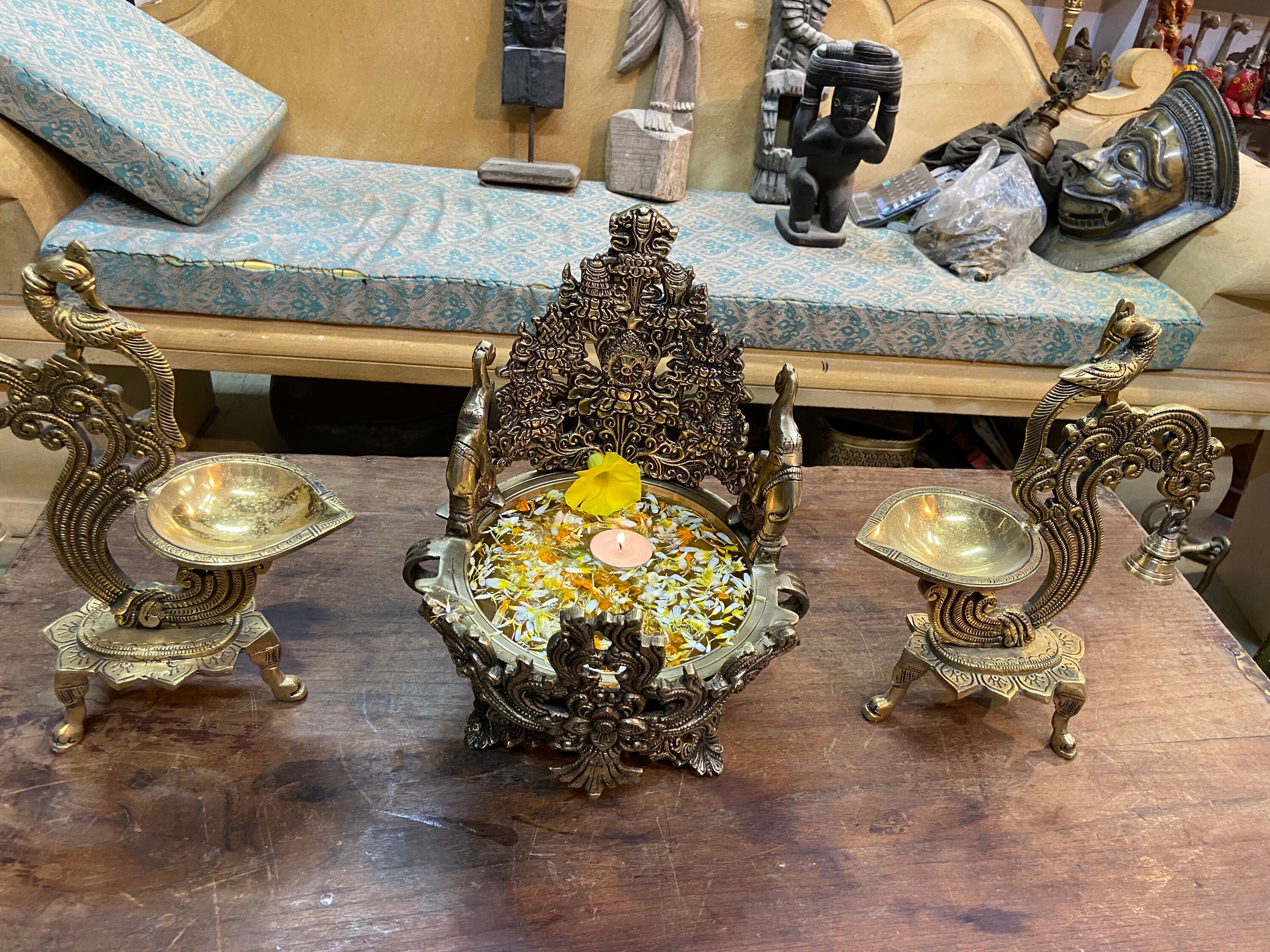 Urli brass urli urli decor flower urli home decor urli lamp | Etsy