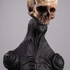 Skull Skullpture Skull on a Mini Bust Sculpture Macabre Art Darkktouch ...