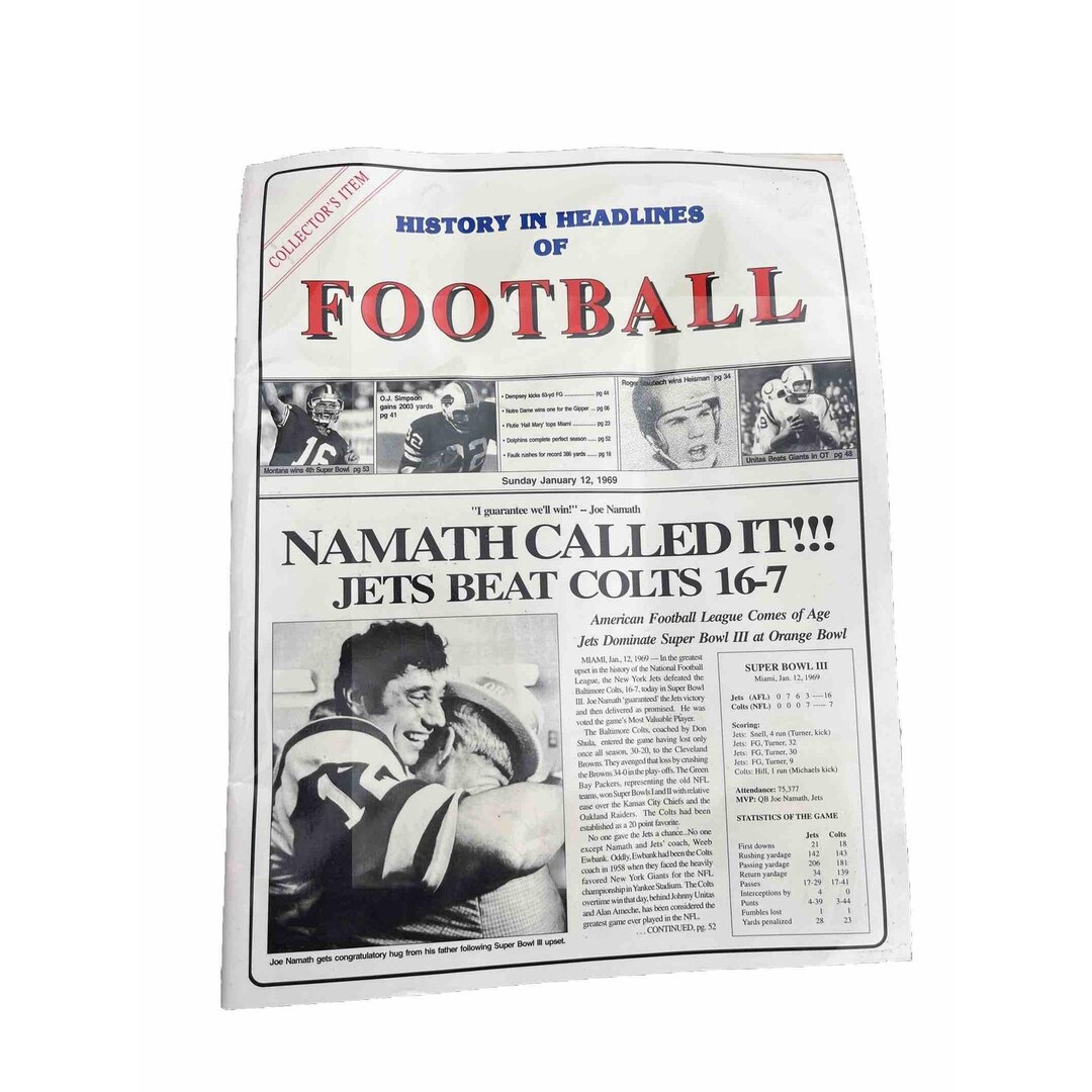 History in Headlines of Football COLLECTORS EDITION Book Magazine 1999 ...