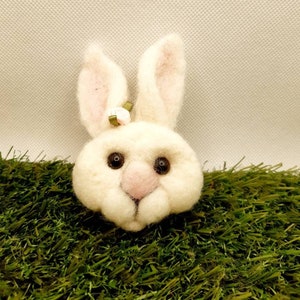 Needle Felted Bunny Brooch White Cute Rabbit Pin Accessory - Etsy