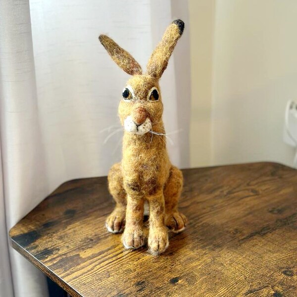 Needle Felted Hare - Etsy UK