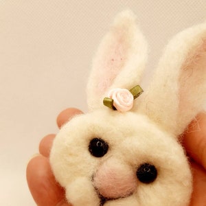 Needle Felted Bunny Brooch White Cute Rabbit Pin Accessory - Etsy